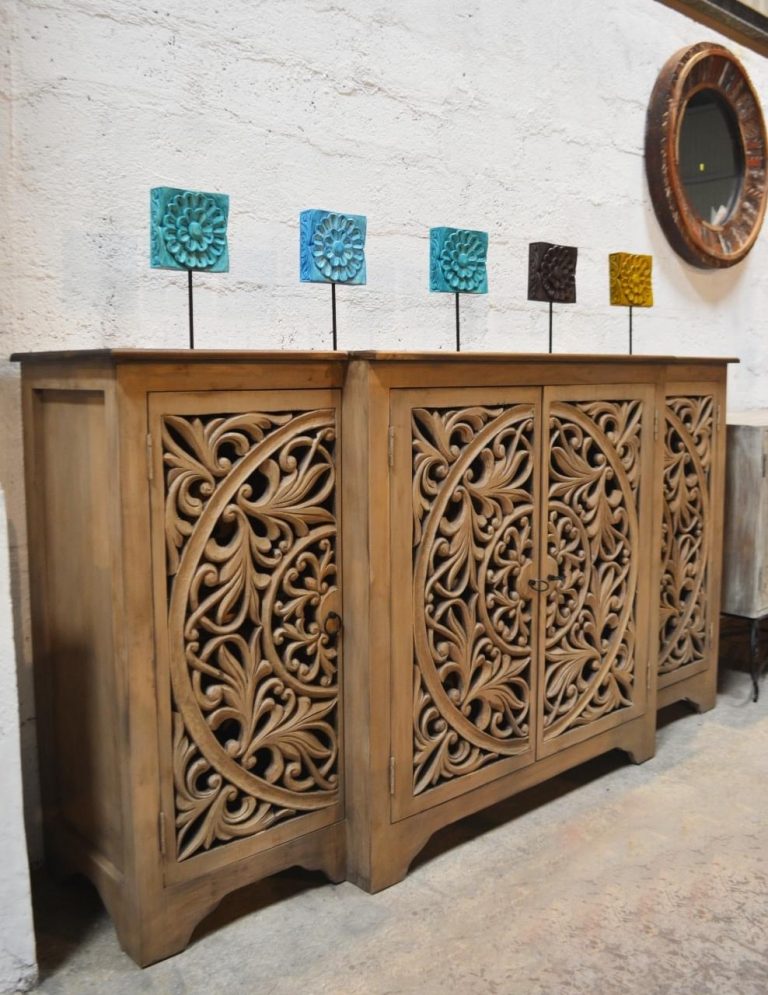 TEAK WOOD RUSTIC SIDE CUPBOARD – House of crafts – Sri Lanka